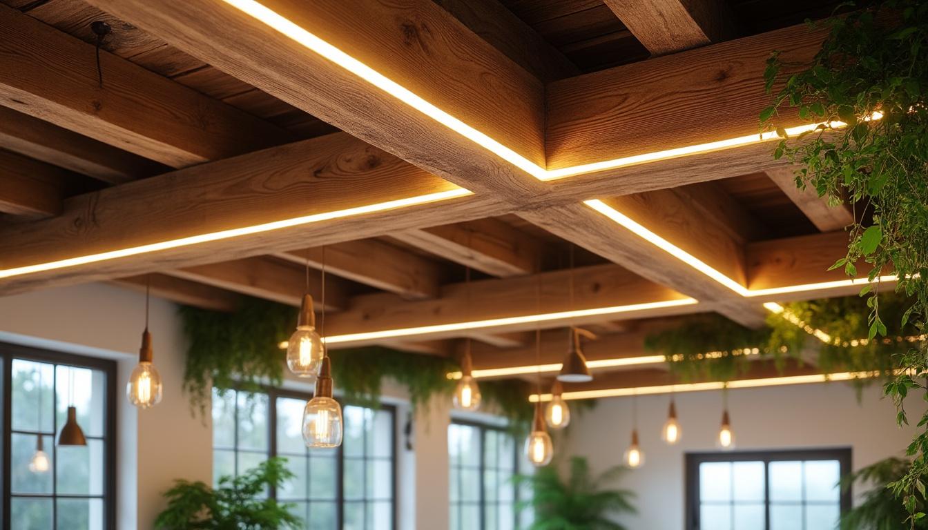 Sublimez vos poutres apparentes avec style et lumière 💡